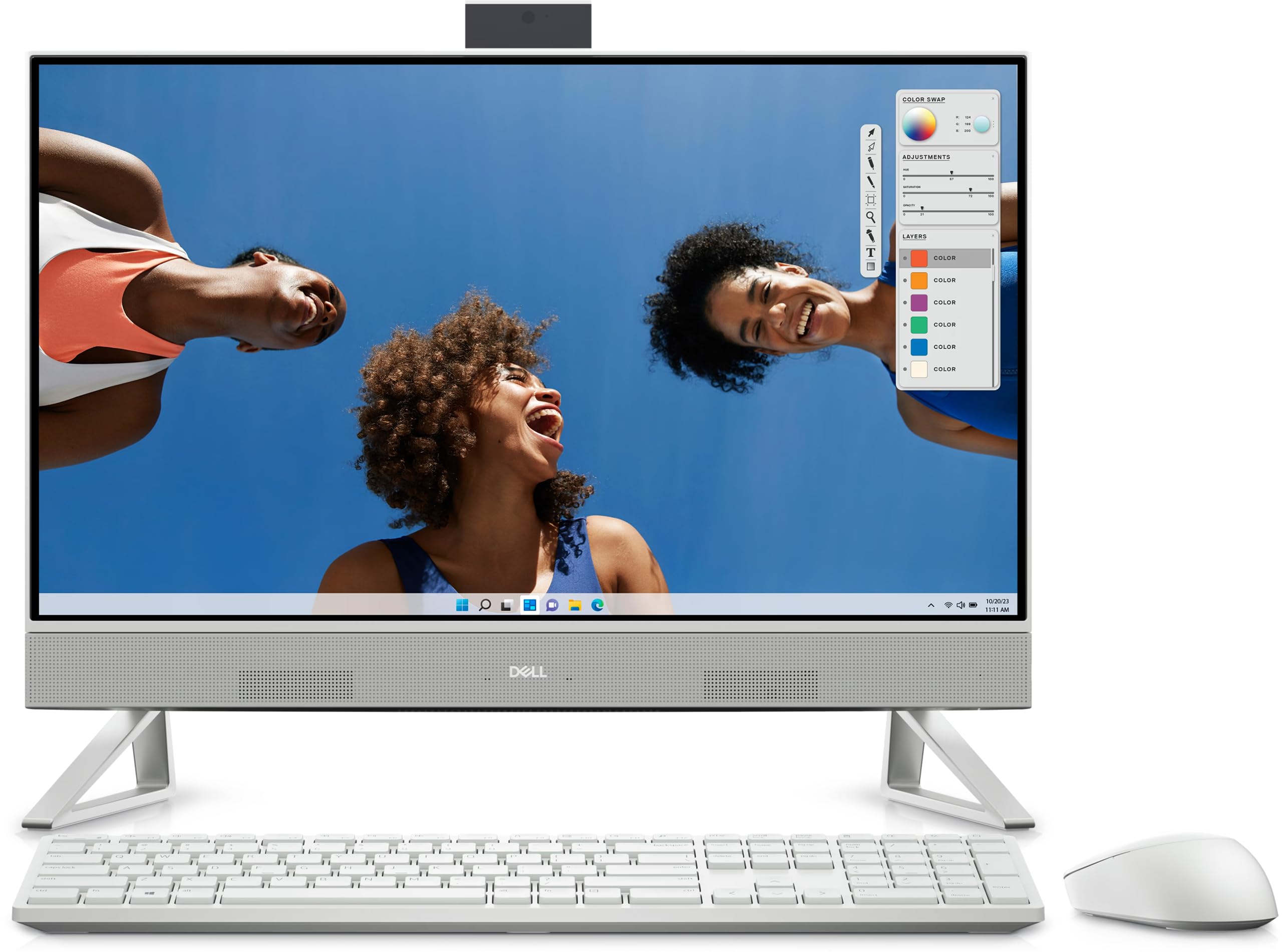 Dell Inspiron i5420 23.8" FHD (1920x1080) IPS Touchscreen All-in-One Desktop | Intel i7-1355U 10-Core | Iris Xe Graphics | Wi-Fi 6 | RJ-45 | USB-C | 64GB DDR4 2TB M.2 SSD + 1TB HDD | Win11 Pro