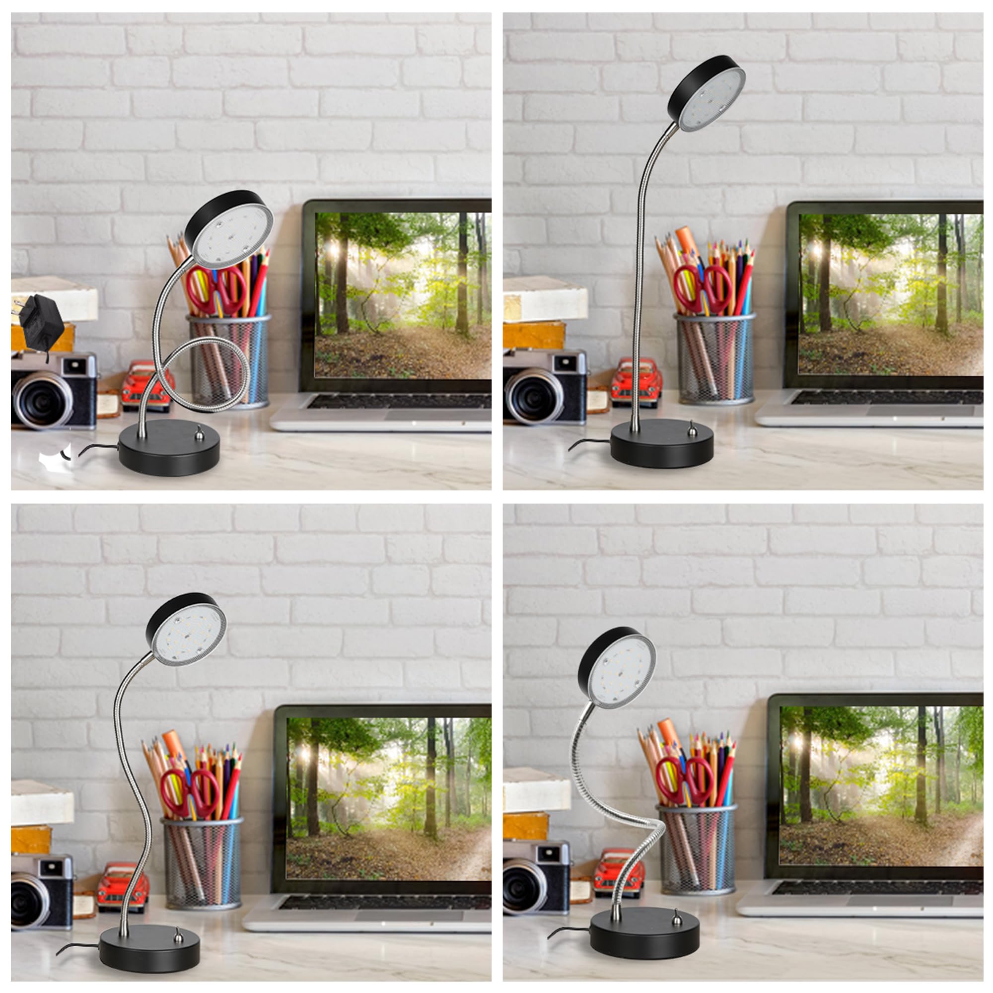 MingBright Flexible Gooseneck LED Desk Lamp Reading Light Office Table Lamp with 21 LEDs 4000K Natural White Eye Protection Desk Light for Reading, Office or Night Light