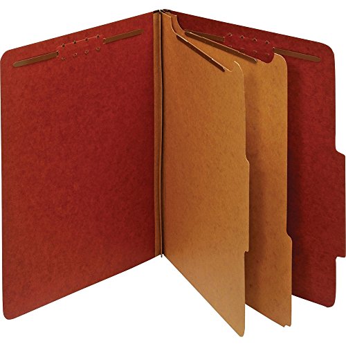 Tops Products 24075R Classification Folders,25pt,2-1/2 Exp,2-Div,LTR,10/BX,RD