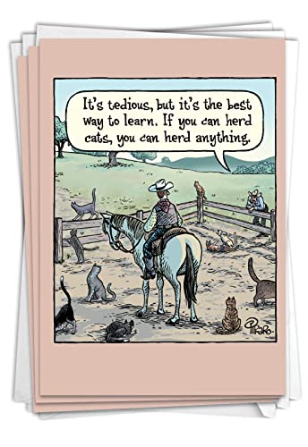 NobleWorks Pack of 3 Funny Birthday Greeting Cards with Envelopes (1 Designs, 3 Each) Herd Anything C9285BDG-C3x1