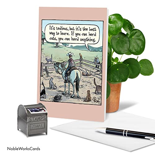 NobleWorks Pack of 3 Funny Birthday Greeting Cards with Envelopes (1 Designs, 3 Each) Herd Anything C9285BDG-C3x1