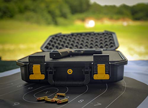 Plano All-Weather Double Pistol Case Watertight & Dust-Proof Gun Case for Two Pistols; High Density Pluck Foam, Black; Continuous Dri-Loc Seal
