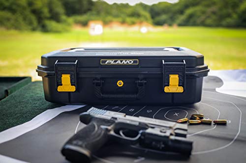 Plano All-Weather Double Pistol Case Watertight & Dust-Proof Gun Case for Two Pistols; High Density Pluck Foam, Black; Continuous Dri-Loc Seal