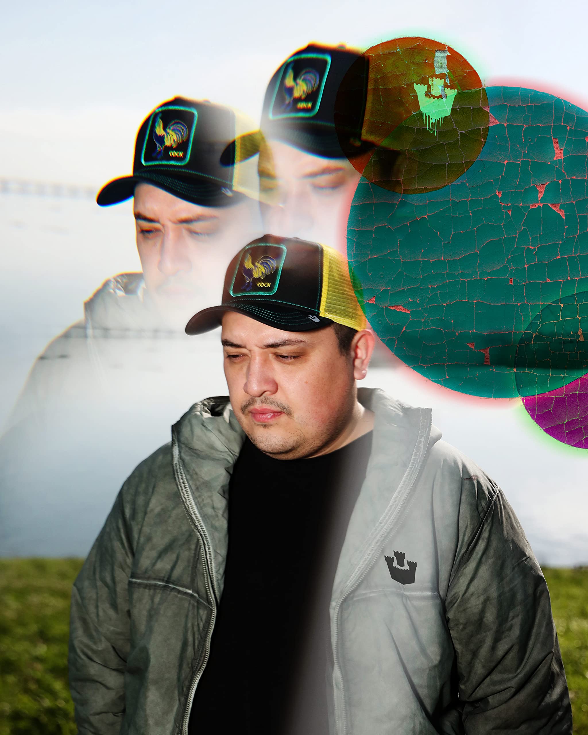 Goorin Bros. The Farm Acid Trip Collection Unisex Adjustable Trucker Cap, Black (Cock Trip), One Size
