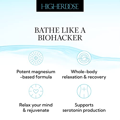 HigherDOSE Serotonin Bath Salt Soak: 32 oz Bath Soak with Magnesium Based Formula, Essential Oils, and Apple Cider Vinegar, Support Your Serotonin Levels and Nourish Your Nervous System