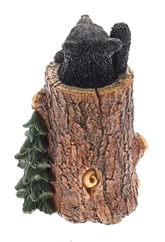 Top Brass Whimsical Black Bear Cubs Waving Hello Figurine - Lodge Decor Cabin Statue Sign