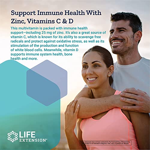 Life Extension Two-Per-Day High Potency Multi-Vitamin & Mineral Supplement - Vitamins, Minerals, Plant Extracts, Quercetin, 5-MTHF Folate & More - Gluten-Free - Non-GMO - 120 Tablets