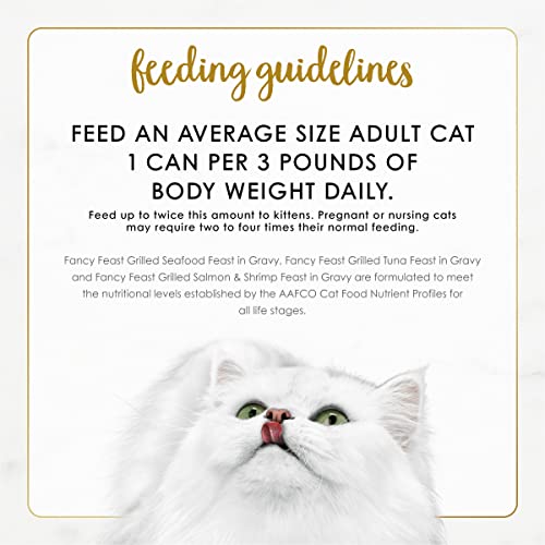Fancy Feast Grilled Wet Cat Food Seafood Collection in Wet Cat Food Variety Pack - (30) 3 Oz. Cans