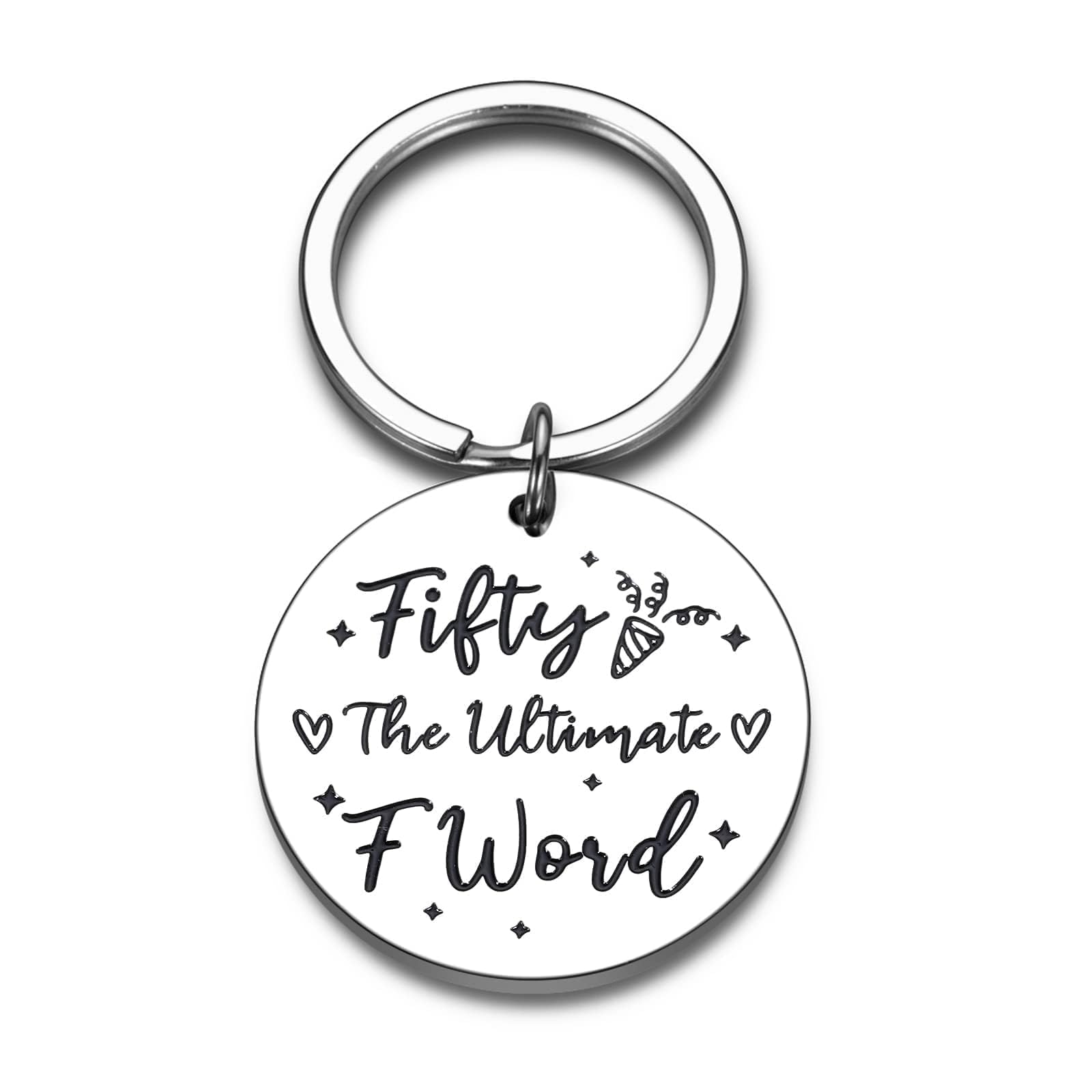 Birthday Gifts for 50th Birthday Women Men Fifty Bday Keychains for Husband Wife Dad Mom Ultimate Gifts for 50 Years Old Friends Family Happy 50th Anniversary Christmas Inspirational gifts for Her Him