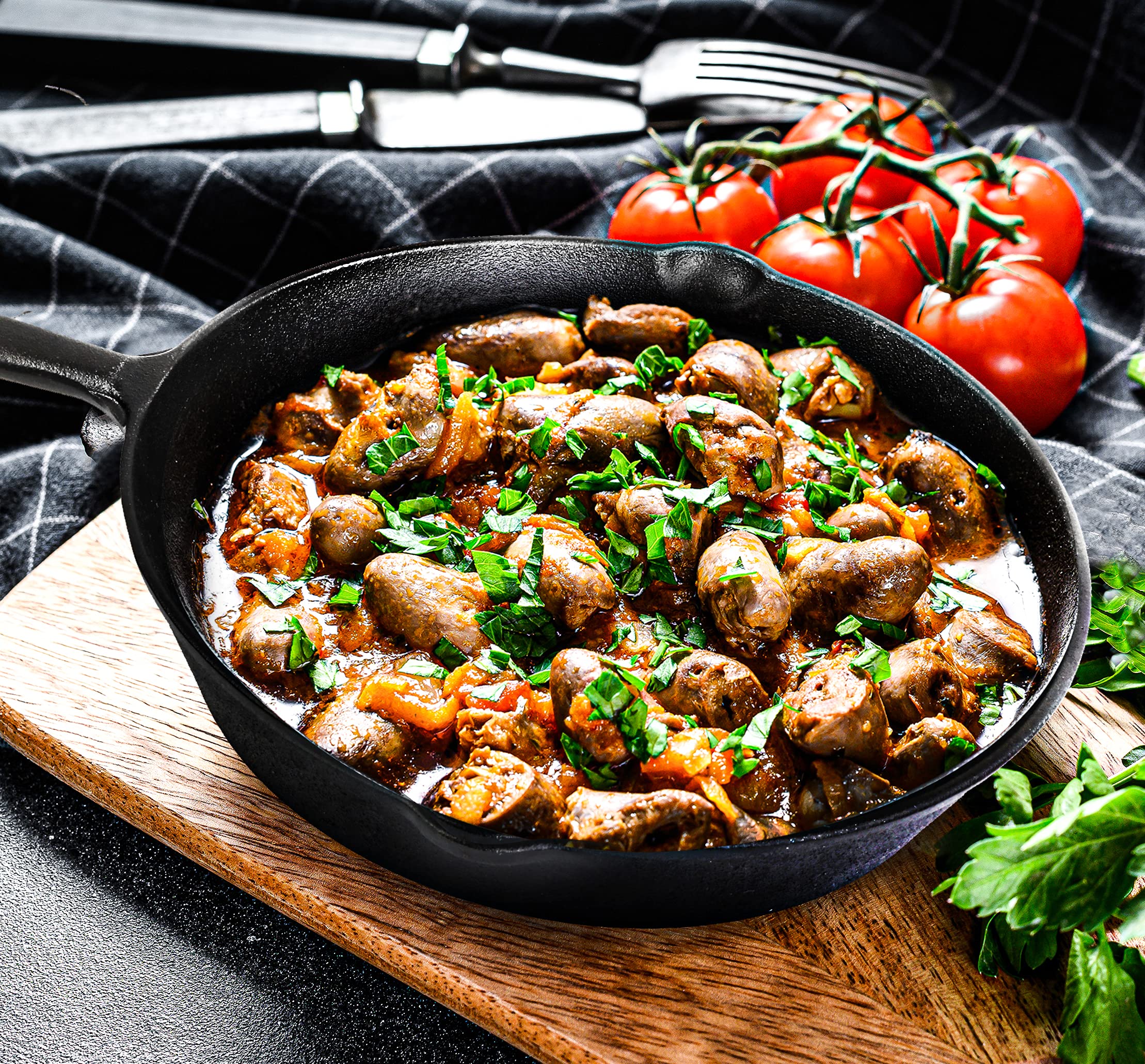 Utopia Kitchen Pre-Seasoned Cast Iron Skillet Set 3-Piece - 6 Inch, 8 Inch and 10 Inch Cast Iron Set (Black)