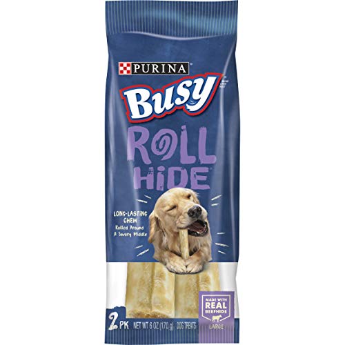 Purina Busy Rawhide Large Breed Dog Bones, Rollhide - (12) 2 ct. Pouches