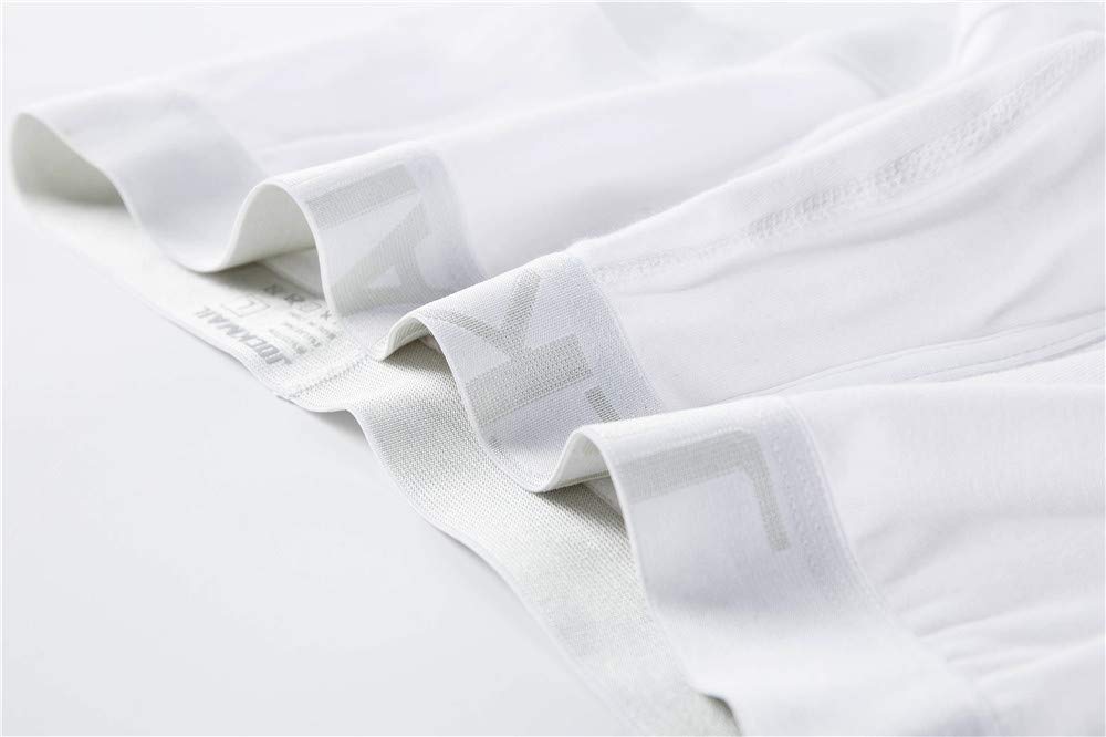 JOCKMAIL Cotton Men Boxer U Convex Pouch Adjustable Size Ring Cock Straps Men trunk Shorts (L, White)