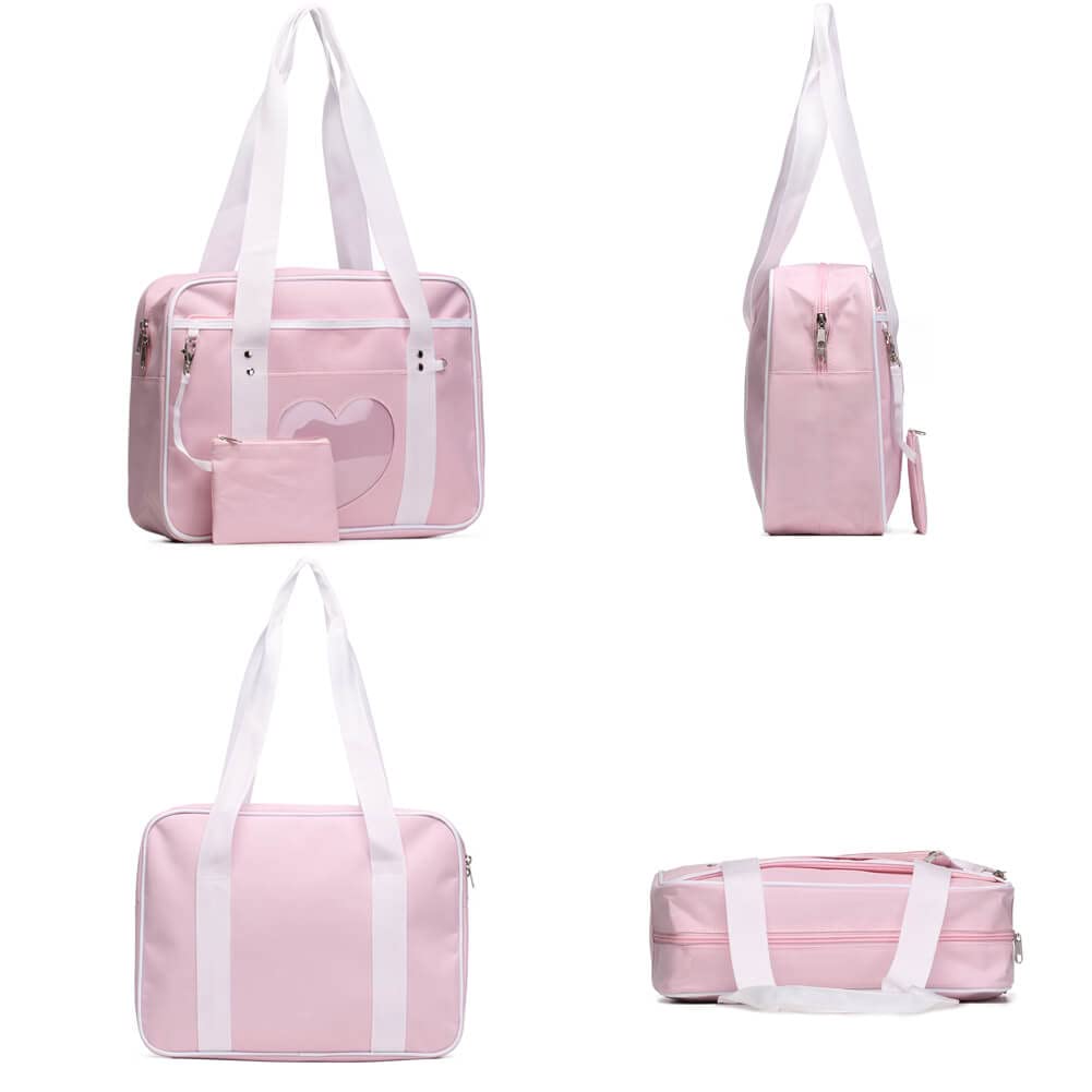 STEAMEDBUN Kawaii Ita Bag Japanese School Bag Cute Tote Bag Large Shoulder Anime Heart Purse