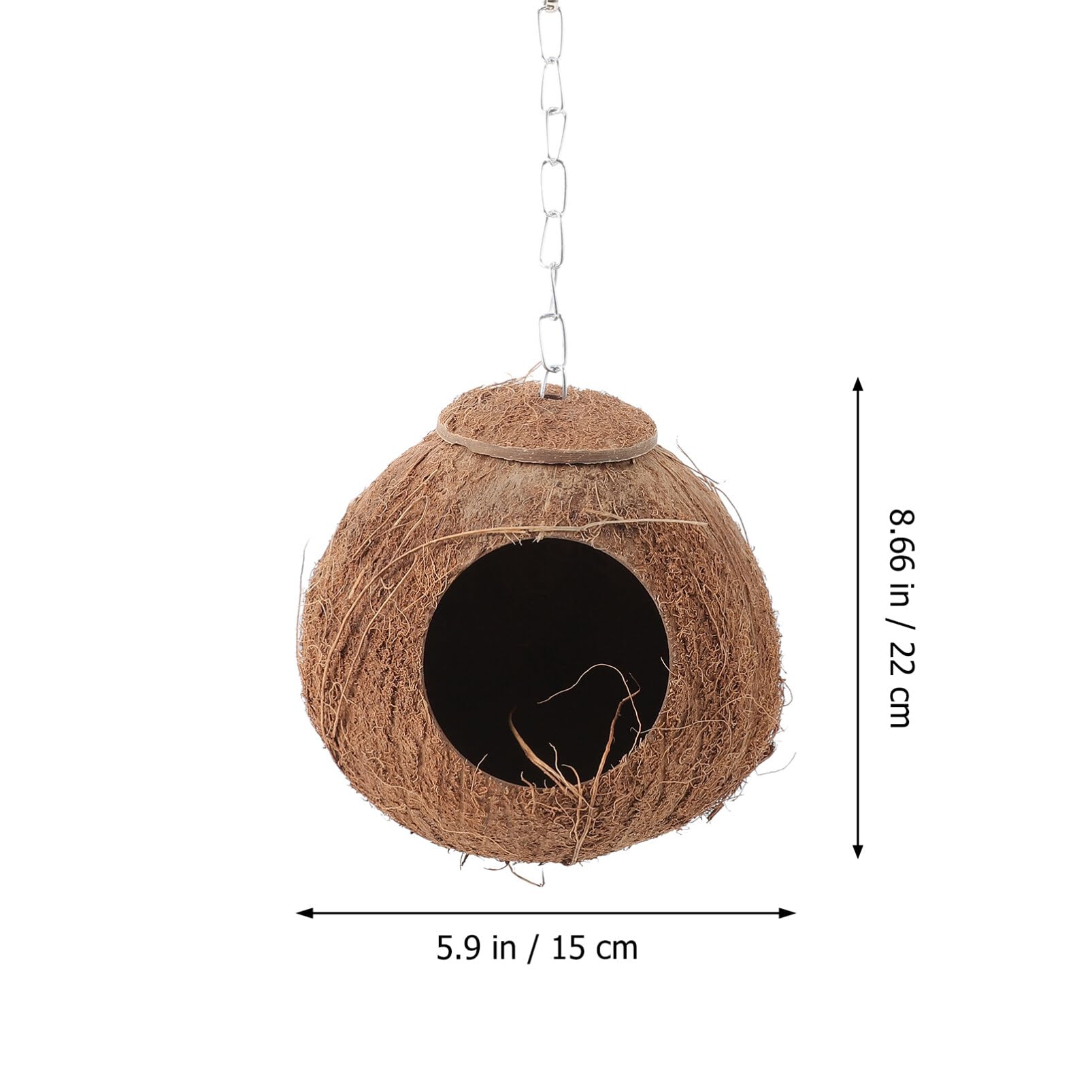 VILLCASE Outdoor Toys Bird Natural Shell Bird House Parakeet Budgie Cockatiel Finch Sparrows Breeding Nesting Bird Aviary Cage Box -Pecking Bite (Chain Style) Outdoor Playset