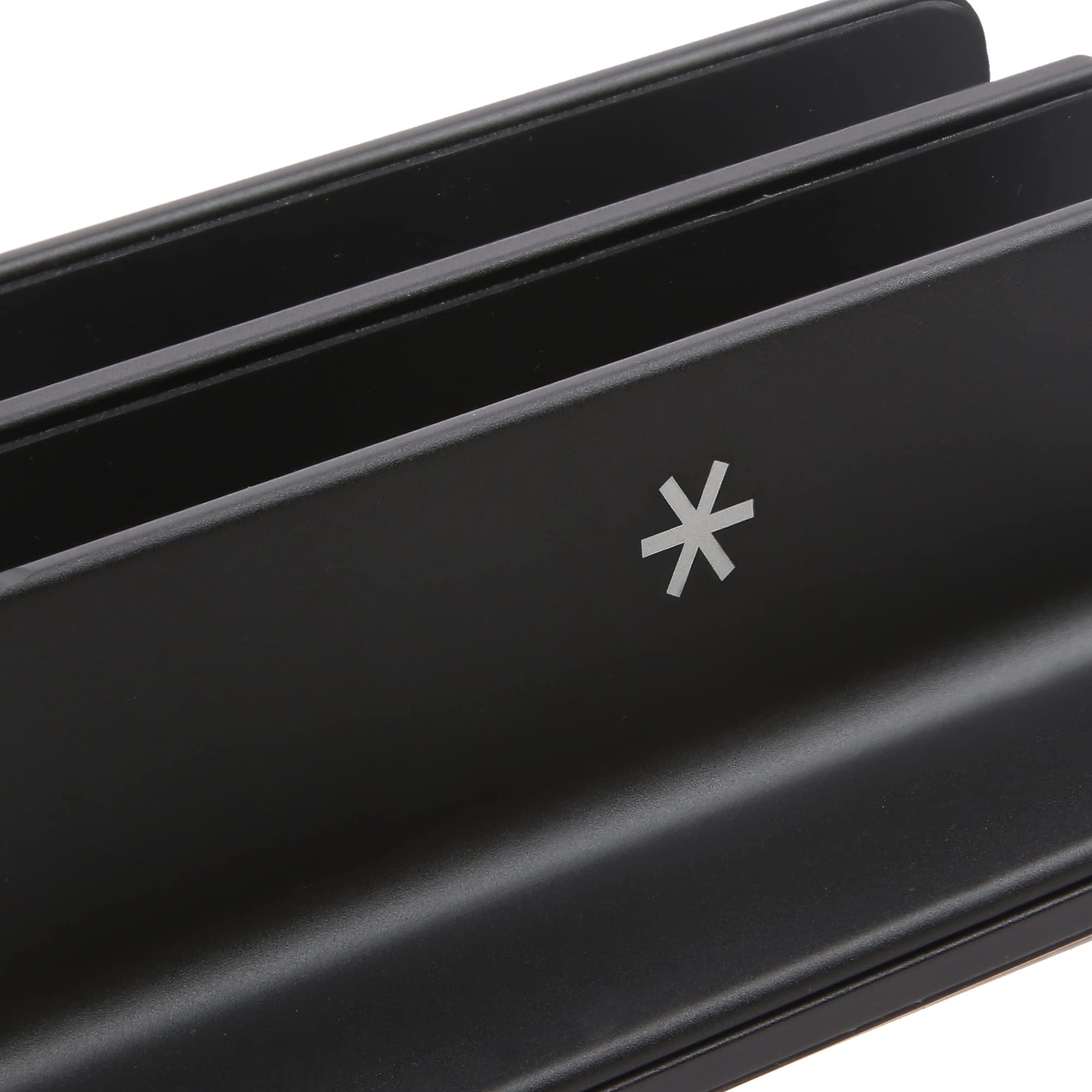 Vertical Laptop Stand - for Desk Organization with Dual Slot Adjustable Riser, Compatible with Asus, Chromebook, Dell, HP, MacBook, Razer, Samsung, Surface, Compact Portable Holder, Aluminum, Black