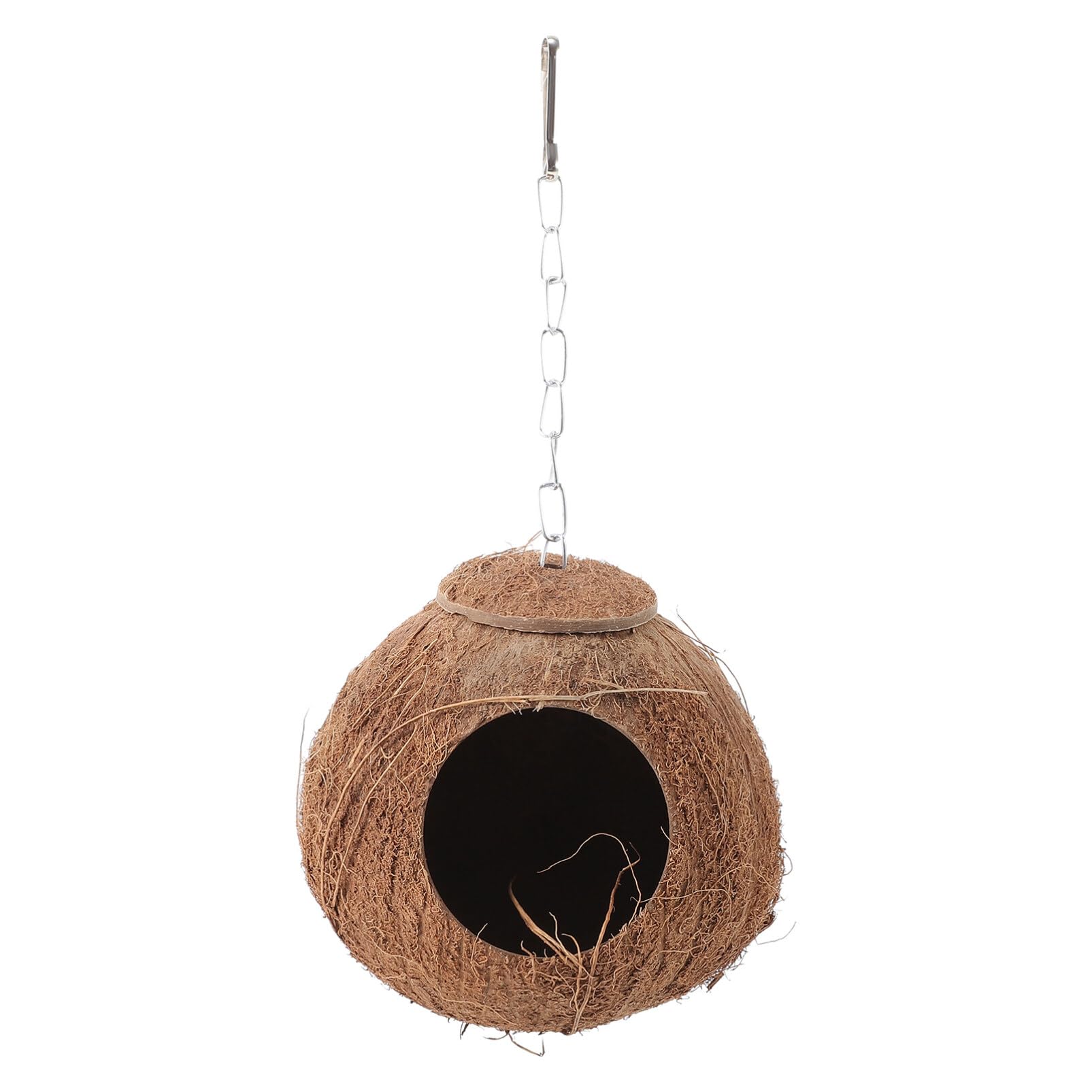 VILLCASE Outdoor Toys Bird Natural Shell Bird House Parakeet Budgie Cockatiel Finch Sparrows Breeding Nesting Bird Aviary Cage Box -Pecking Bite (Chain Style) Outdoor Playset