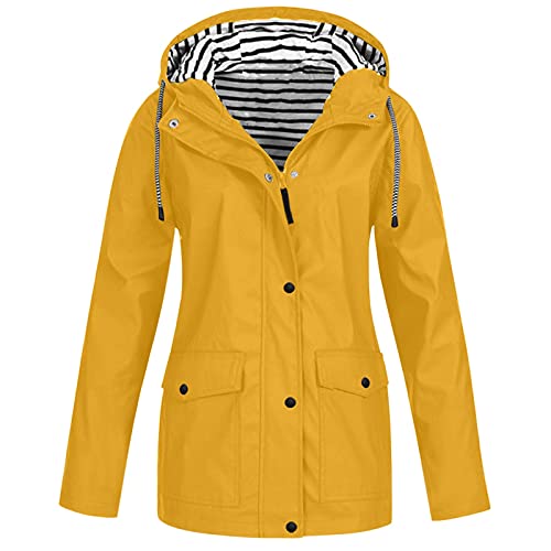 Jackets for Women Fashion, Warm Oversize with Pockets Womens Fall Clothes Coats Tops Kawaii Long Sleeve Active Xmas Girl Jackets Thanksgiving Shirts for Women Yellow