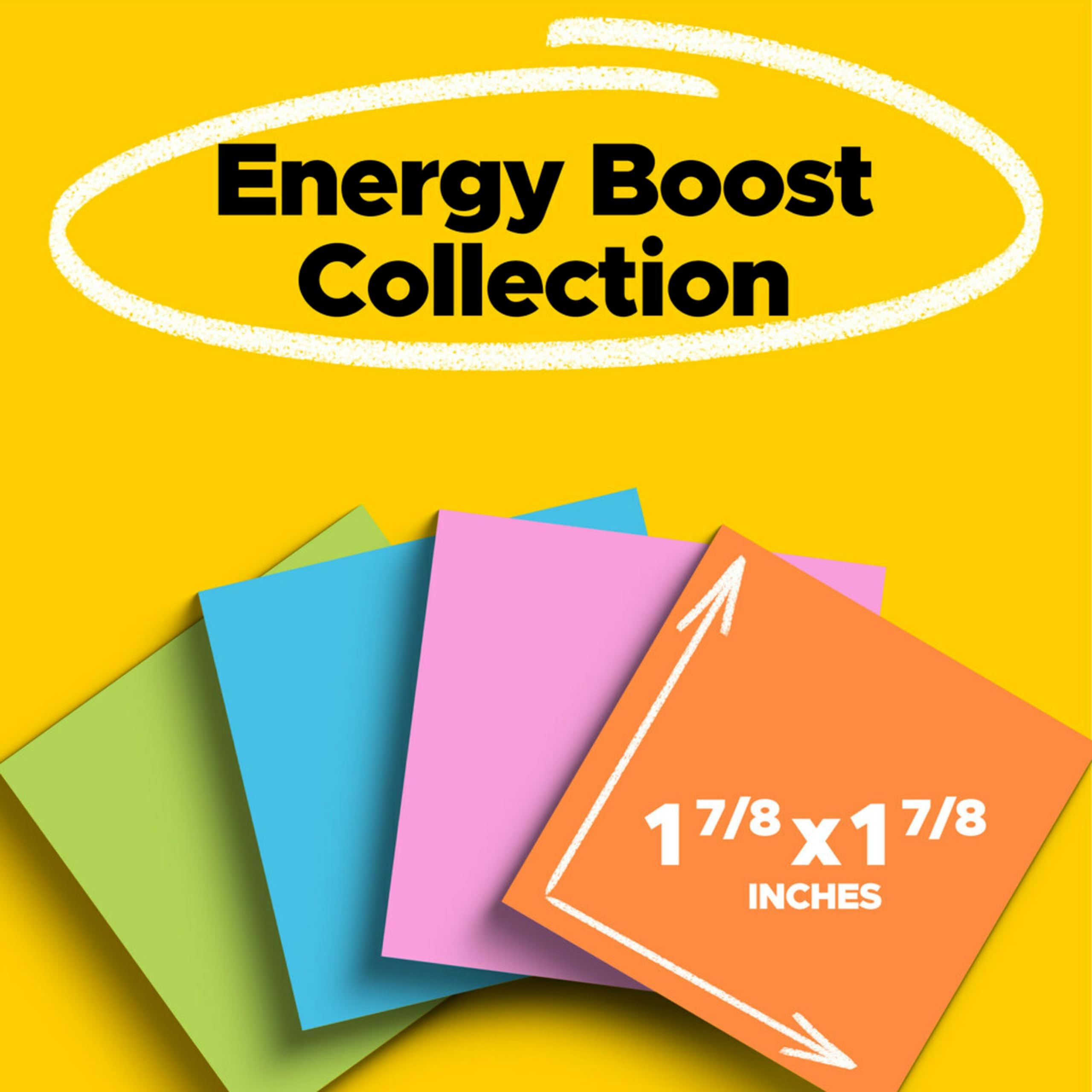 Post-it Super Sticky Notes, 2 in x 2 in, 8 Pads, 2x the Sticking Power, Rio de Janeiro Collection, Bright Colors (Orange, Pink, Blue, Green), Recyclable (622-8SSAU)