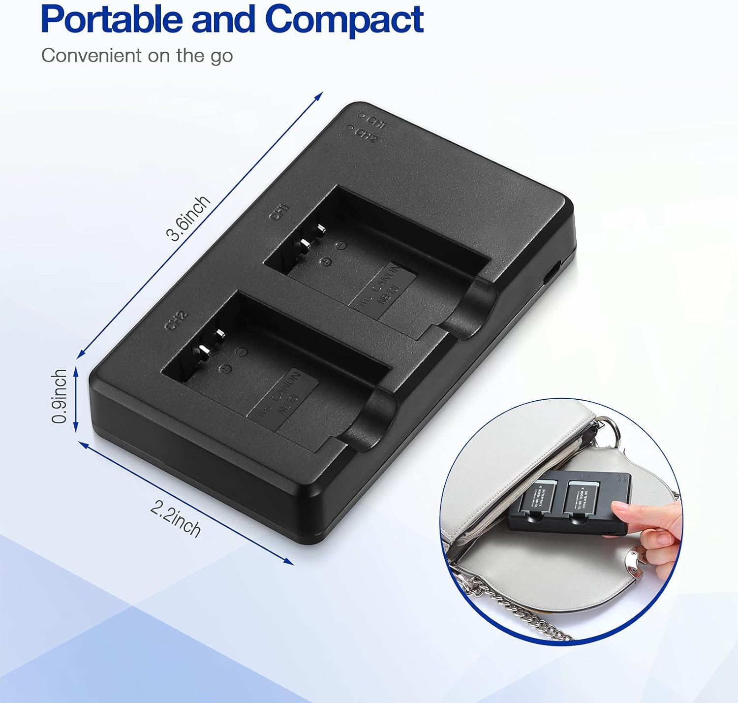 Powerextra 2-Pack NB-13L Battery and Rapid Dual USB Charger for Canon PowerShot G7 X Mark ii, G1 X Mark iii, G5 X, G7 X, G9 X, G9 X Mark ii, SX620 HS, SX720 HS, SX730 HS, SX740 HS Cameras
