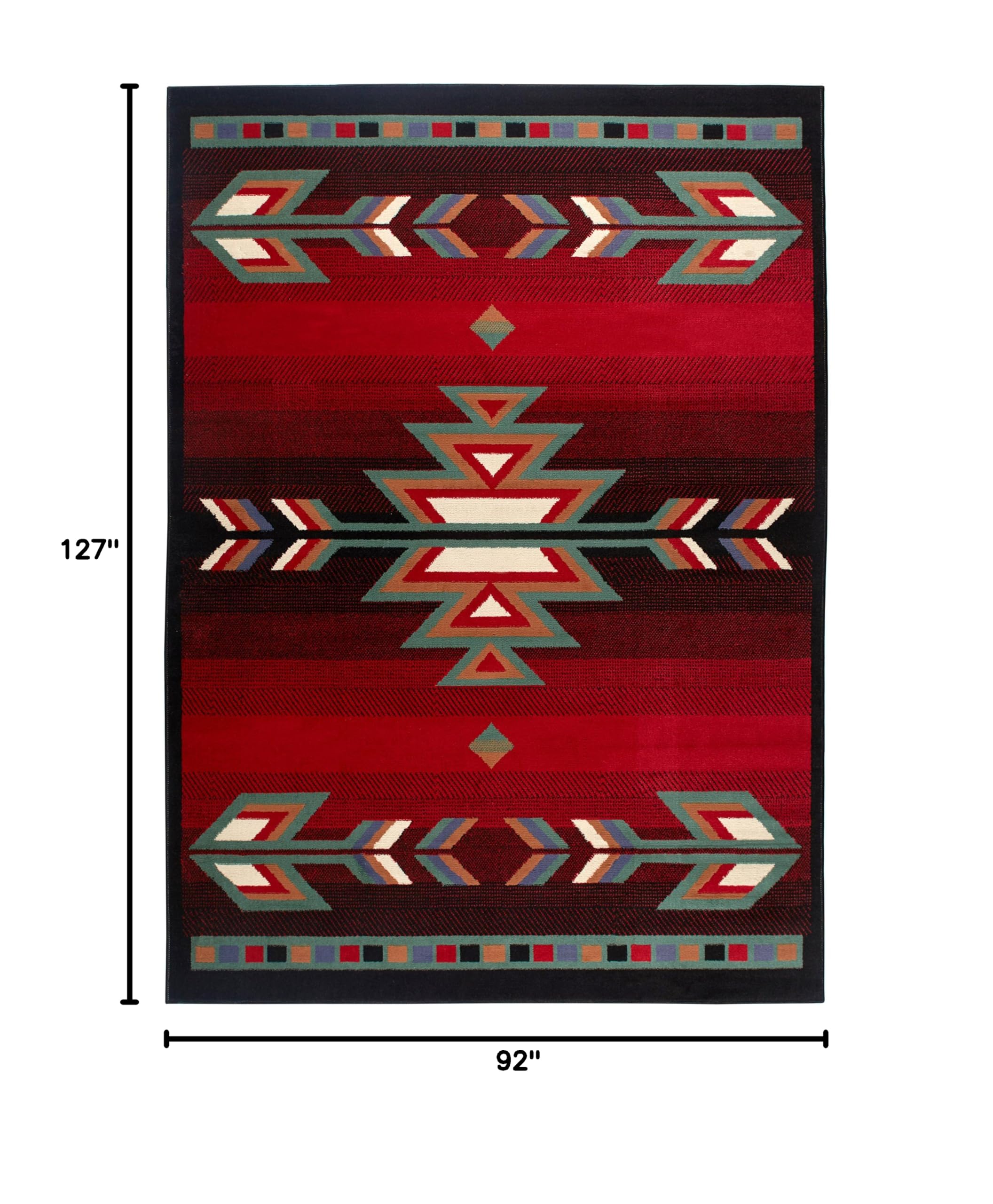 Home Dynamix Sagrada Southwest Area Rug , 7'8" x 10'7" inch , Black/Red/Ivory