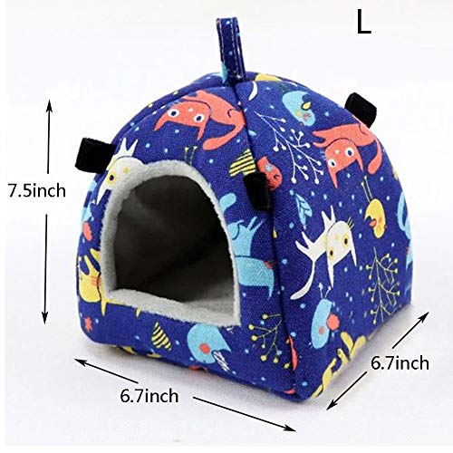 Bird Hut Nest Hammock Tent Bed Toy for Medium Large Pet Parrot Parakeet Cockatiel Conure Cockatoo African Grey Amazon Eclectus Lovebird Hamster Chinchilla Ferret Squirrel Cage Swing