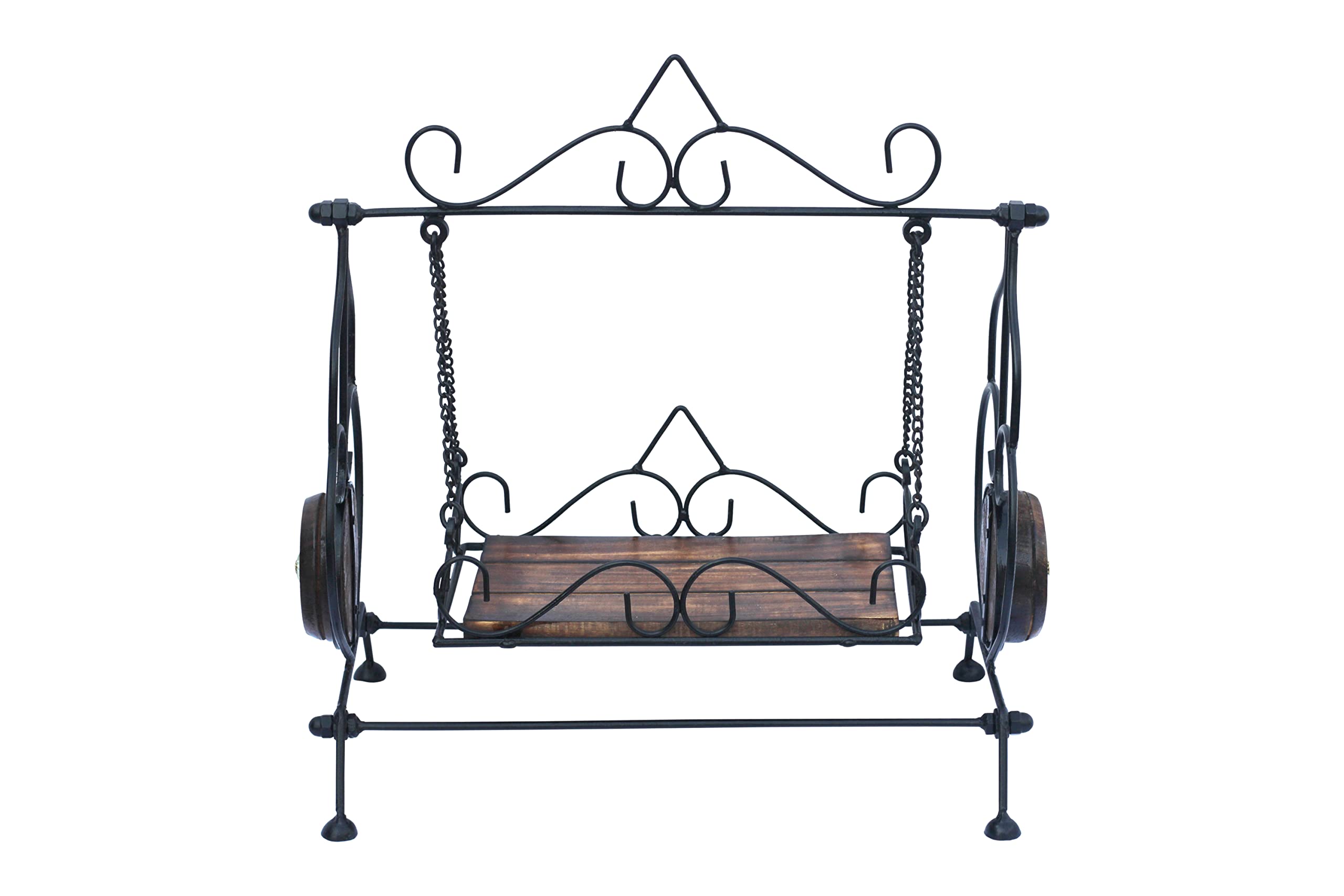 CRAFTCASTLE Wooden Antique Wrought Iron Krishna Jhula, Laddu Gopal Jhula - for Home and Office (Pack of 1)