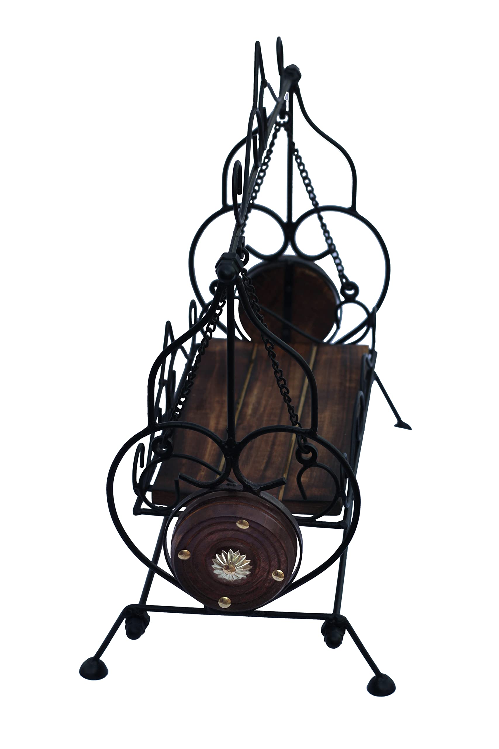 CRAFTCASTLE Wooden Antique Wrought Iron Krishna Jhula, Laddu Gopal Jhula - for Home and Office (Pack of 1)