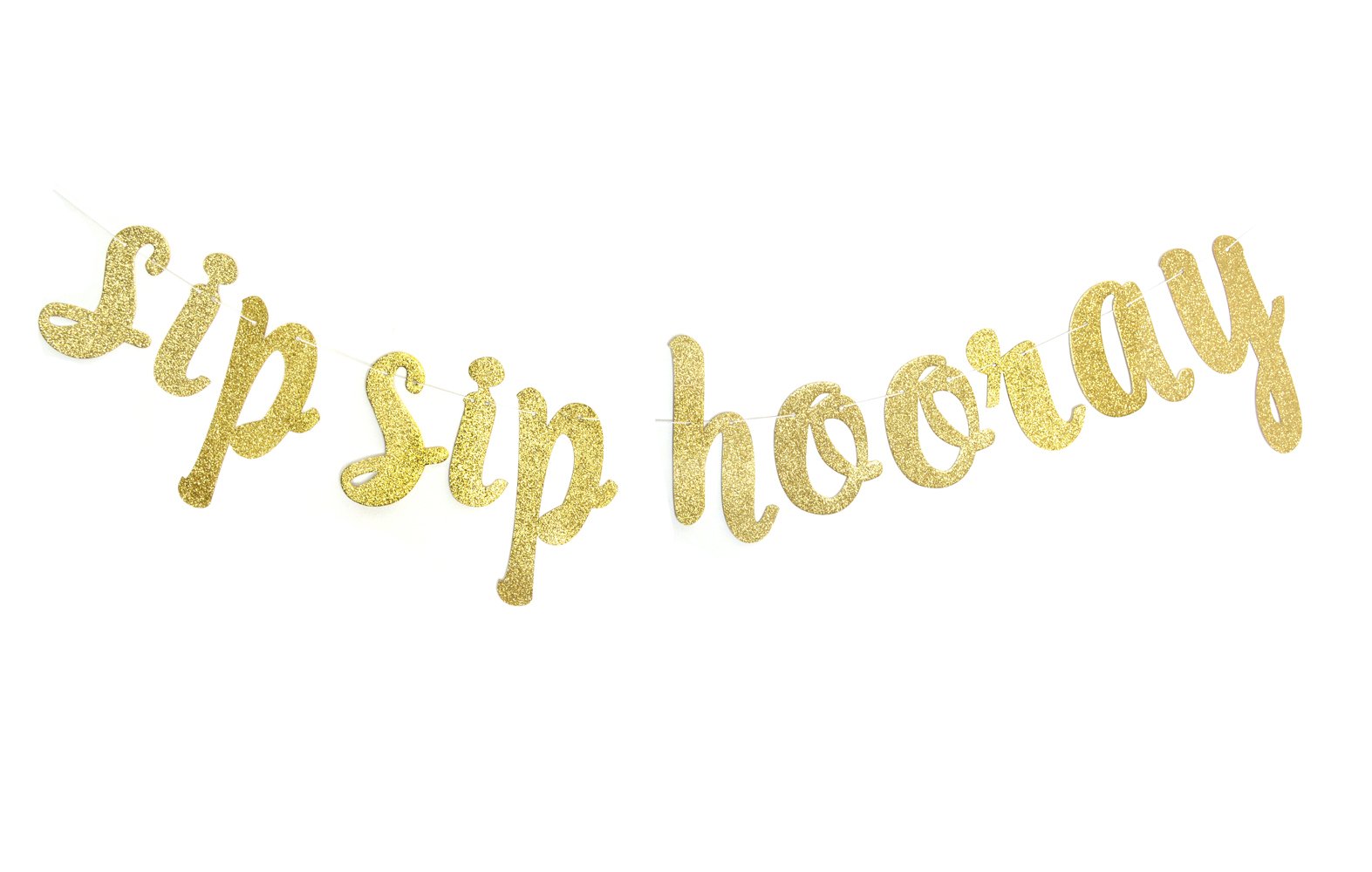 Sip Sip Hooray Gold Glitter Banner-Bachelorette Party , Bridal Shower, Engagement, Birthday Party Decor
