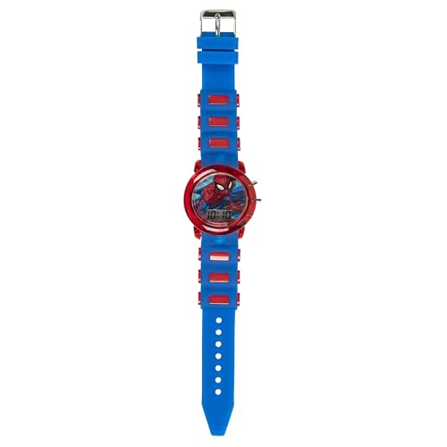 Accutime Kids Marvel Spider-Man Digital Quartz Plastic Watch for Boys & Girls with LCD Display Red/Blue (Model: SPD4464)