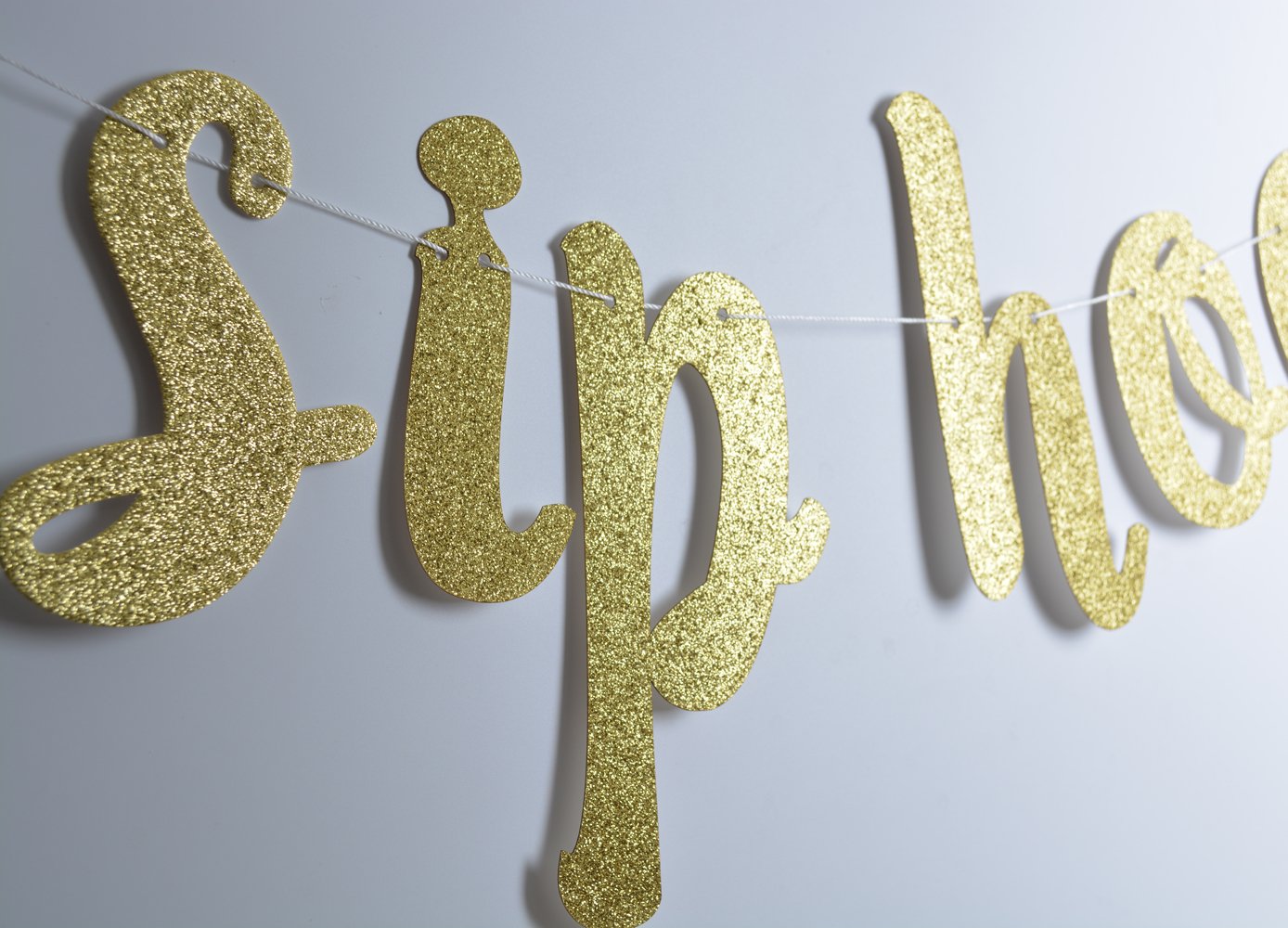 Sip Sip Hooray Gold Glitter Banner-Bachelorette Party , Bridal Shower, Engagement, Birthday Party Decor