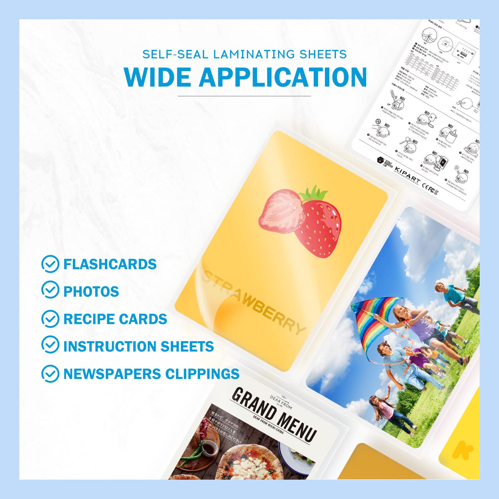 Uinkit Self Sealing Laminating Pouches Self Adhesive Laminating Sheets for Cards 2.6x3.9inches 50Pack 10Mil Thick Gloss Finish No Machine Need (2.6x3.9Inchesx50Pack)