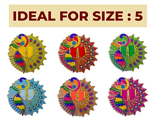 Craftsman Krishna janmashatmi Laddu Gopal Dresses 1 Pc Bal Gopal Kanha ji Poshak with Accessories & Hair Thakurji Handmade Dress for Krishna Janmashtmi Home and Temple (Size 5)