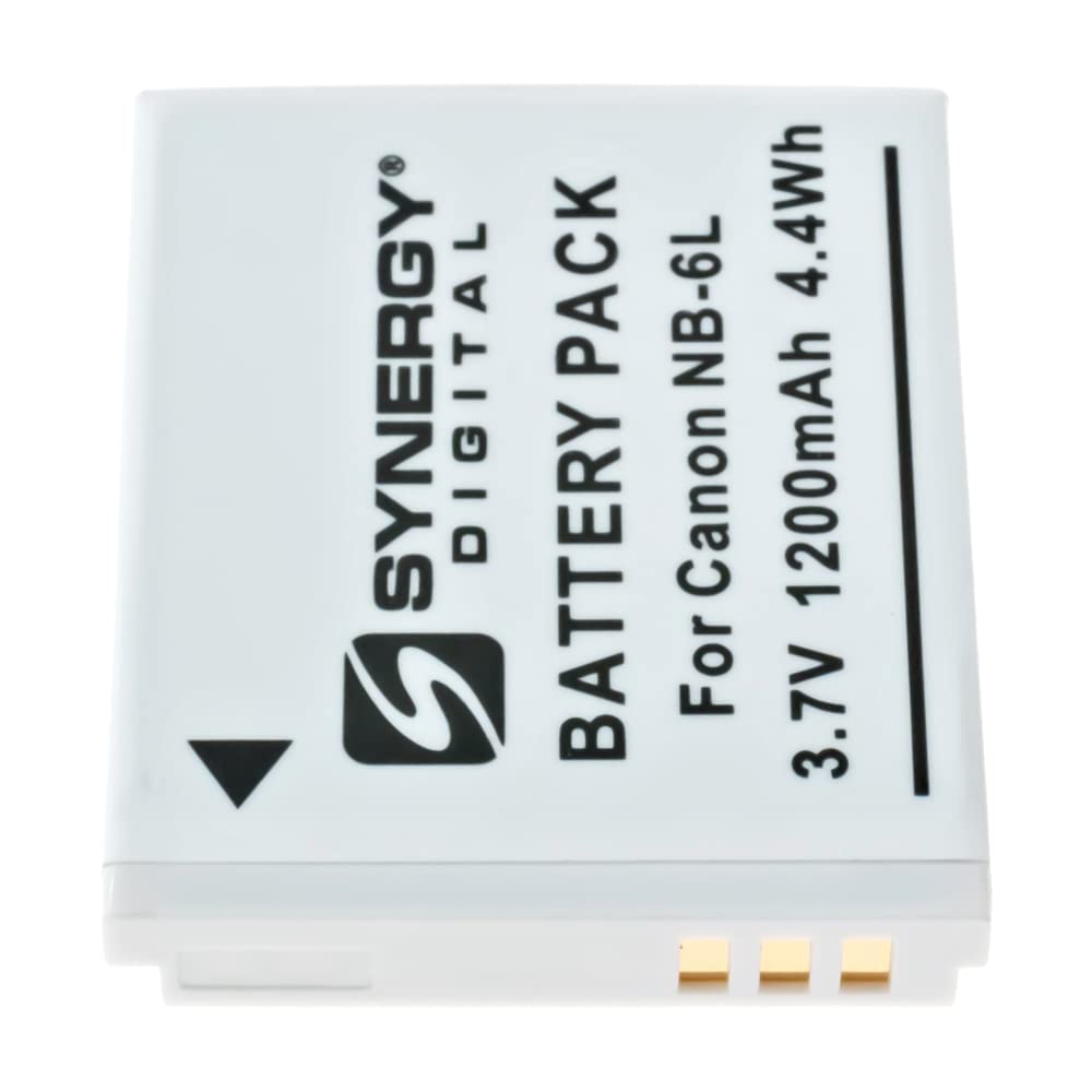 Synergy Digital Camera Battery, Compatible with Canon PowerShot SX540 HS Digital Camera, (li-ion, 3.7V, 1200 mAh) Ultra High Capacity, Replacement for Canon NB-6L Battery