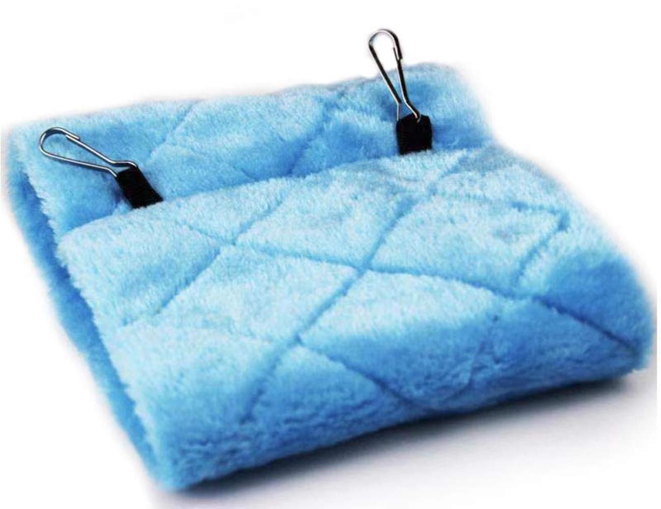Cdycam Pet Bird Nest Hammock Hanging Cave Cage Plush Snuggle Happy Hut Tent Bed (Small, Blue)