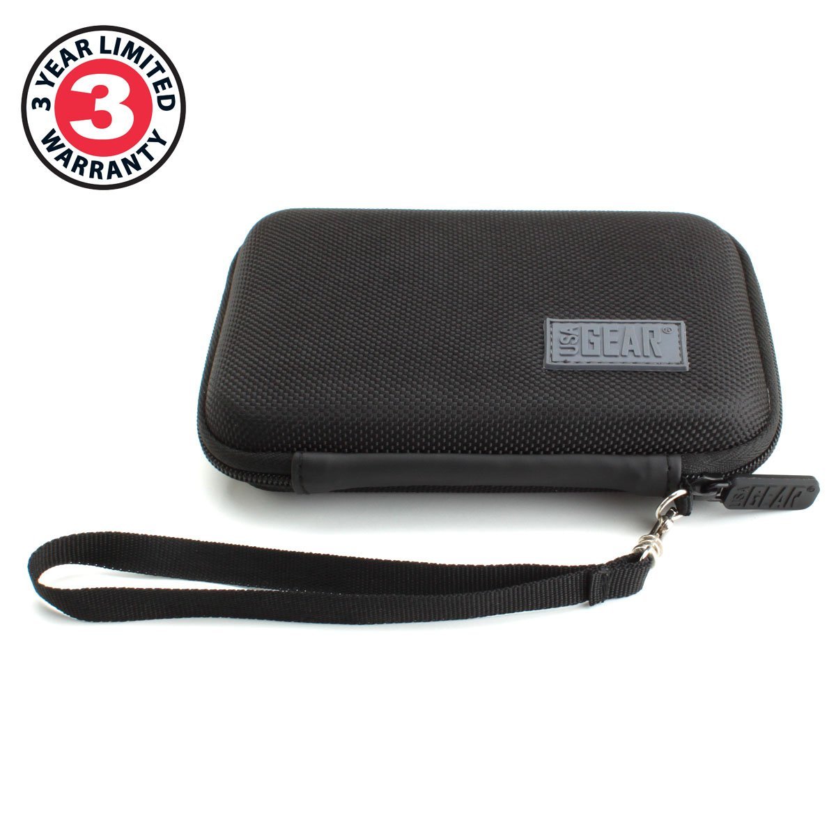 USA Gear Hard Shell Compact Camera Case for Canon PowerShot ELPH 350 HS, SX610 HS, ELPH 170 is, ELPH 190 is and More with Weather Resistant Design, Removable Wrist Strap, Netted Accessories Pouch