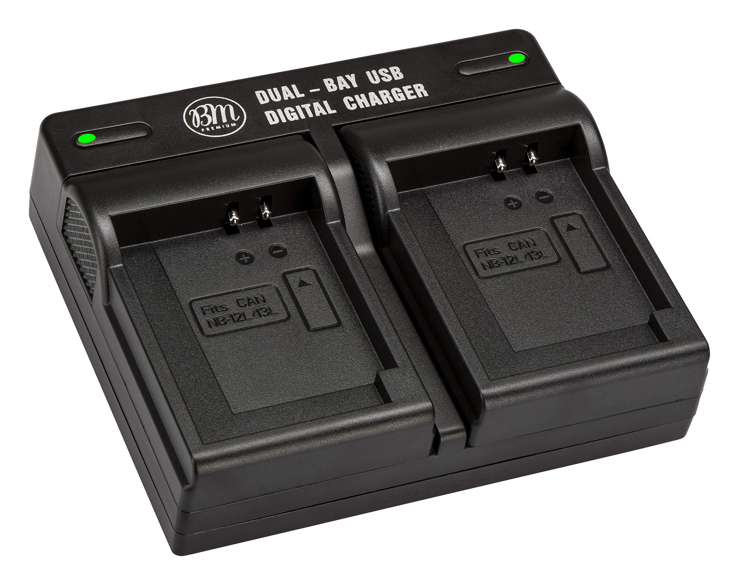 BM Premium NB-13L Dual Battery Charger for Canon PowerShot SX740 HS, G1 X Mark III, G5 X, G5 X Mark II, G7 X, G7 X Mark II, G7 X Mark III, G9 X, G9 X Mark II, SX620 HS, SX720 HS Cameras