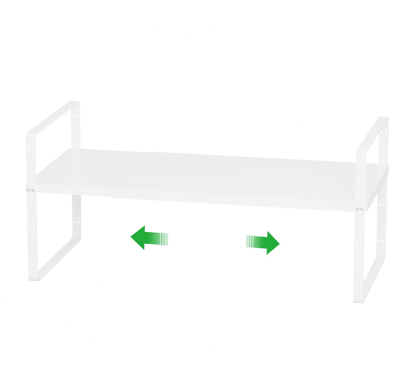 WEJIPP Expandable Cabinet Shelf Organizer Stackable Shelves Adjustable Shelf Riser for Kitchen Pantry Office,10.24" W,White
