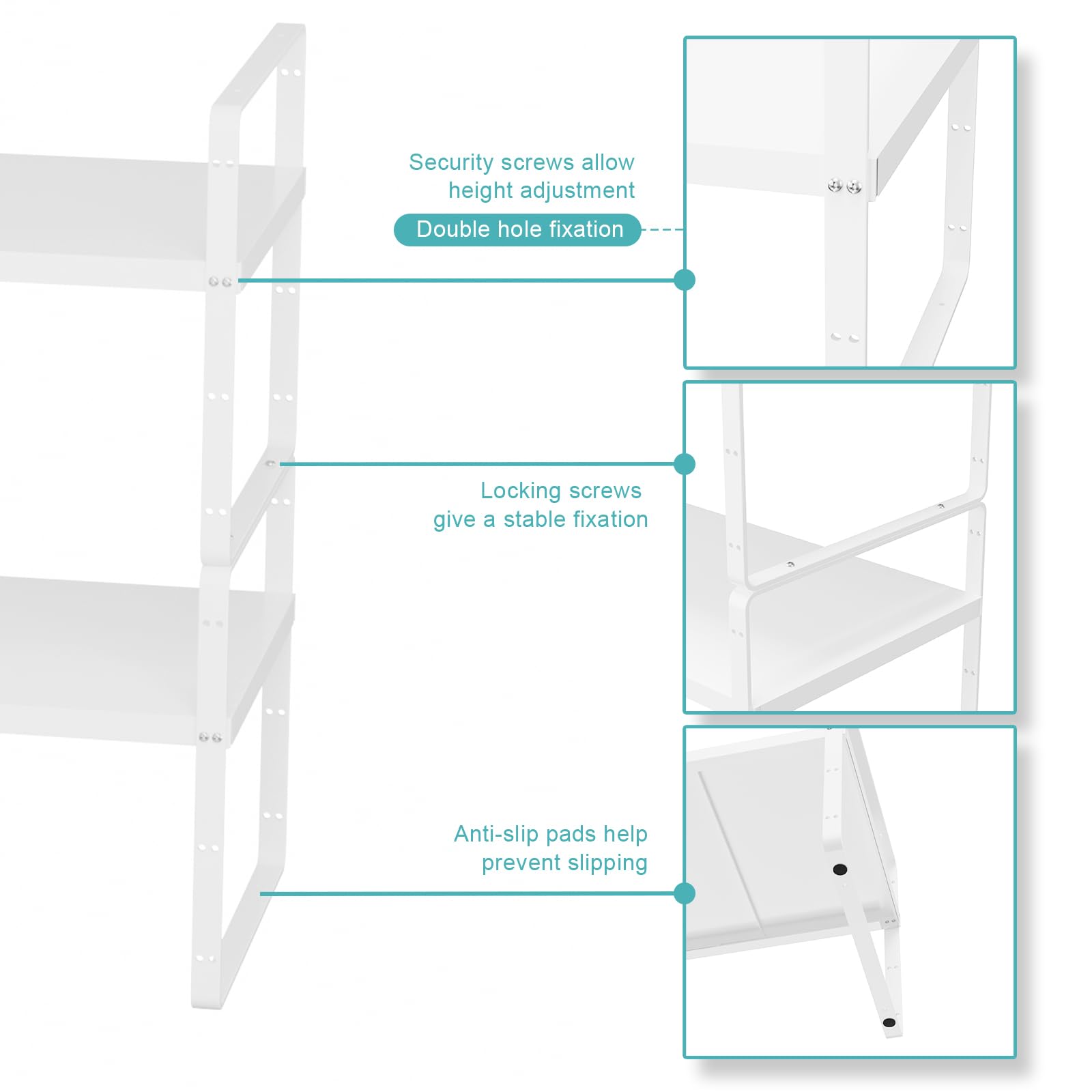 WEJIPP Expandable Cabinet Shelf Organizer Stackable Shelves Adjustable Shelf Riser for Kitchen Pantry Office,10.24" W,White