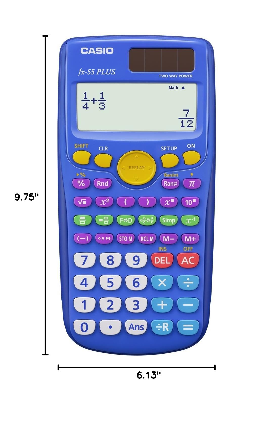 Casio fx-55 PLUS Elementary/Middle School Fraction Calculator Small