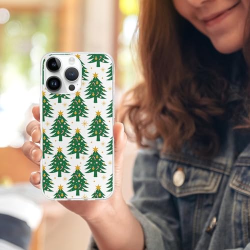 Niapessel Compatible with iPhone 15 Pro Max Case Merry Christmas Tree Print Shockproof Protective Phone Cases Slim Thin Cover TPU for Women Men Boys Girls