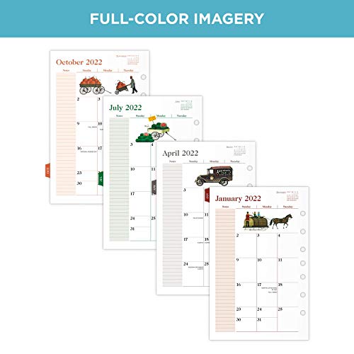 2022 Monthly Planner Refill by AT-A-GLANCE, 5-1/2" x 8-1/2", Desk Size, Loose-Leaf, Charles Wysocki (CW81-685)