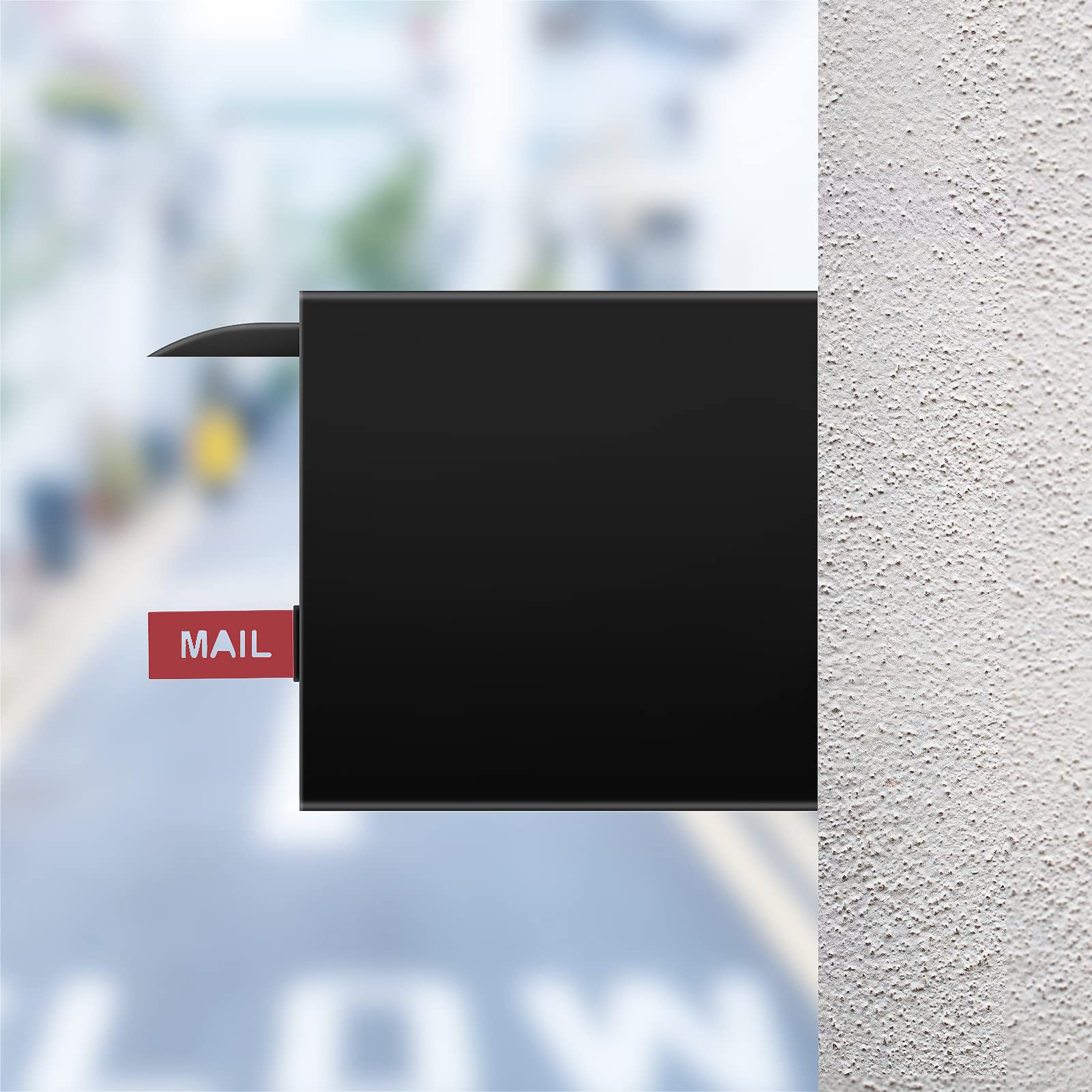 superbobi Mailbox Flag Front Mount Brick Stone Mailbox Stylish Replacement 4" x 2" x 0.5" (Black)