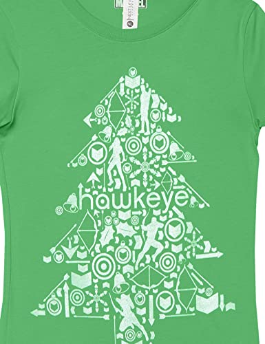 Marvel girls Marvel Hawkeye Hawkeye Christmas Tree Short Sleeve Tee T Shirt, Green Apple, X-Small US