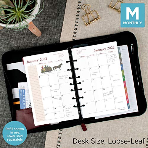 2022 Monthly Planner Refill by AT-A-GLANCE, 5-1/2" x 8-1/2", Desk Size, Loose-Leaf, Charles Wysocki (CW81-685)