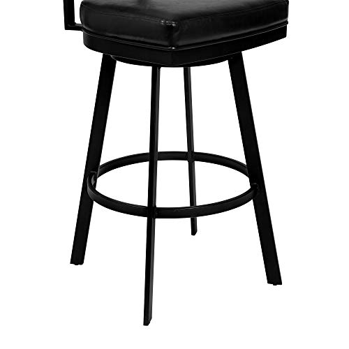 Armen Living Frisco Bar Stool, Height, Black