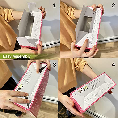 Evelots Set of 6 Magazine File Holder-Organizer-Full 4 Inch Wide-Floral-With Label