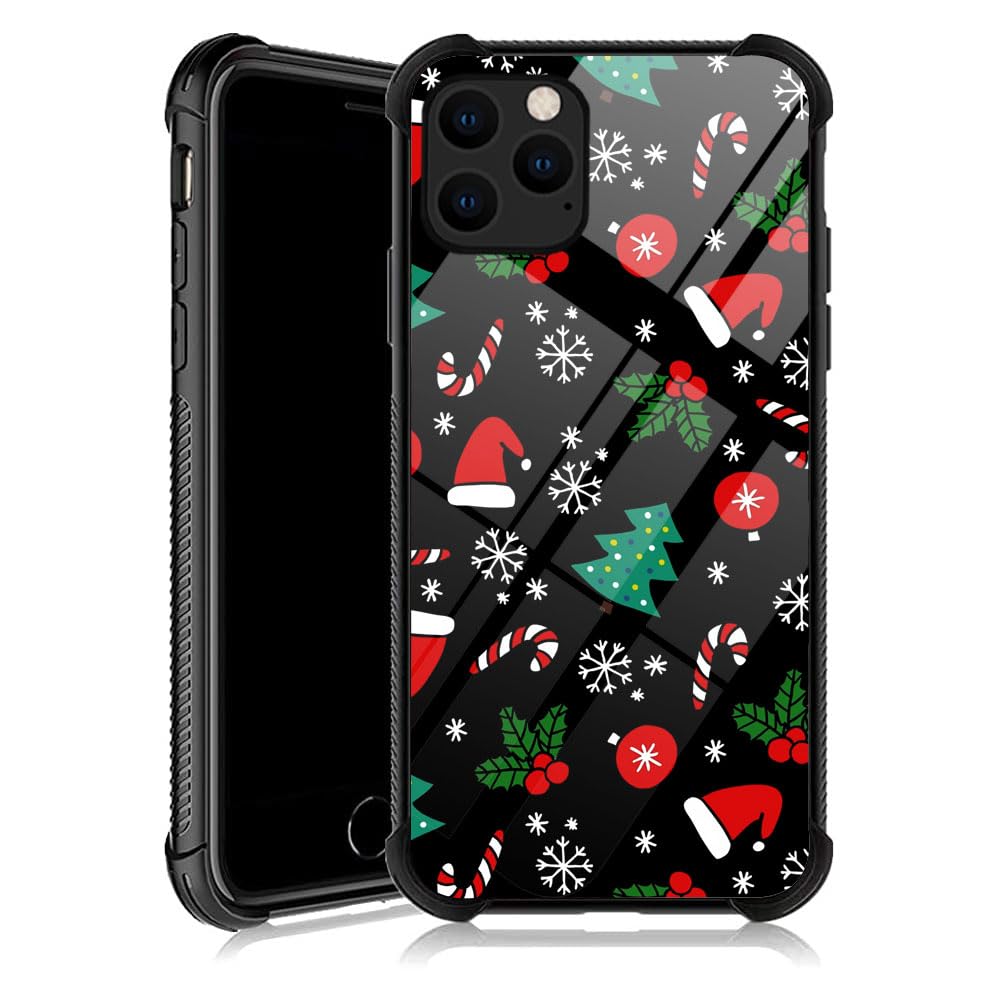 DJSOK Case Compatible with iPhone 13 Pro, Christmas Snowflakes Stars Tree with 4 Corners Shockproof Protection Soft Silicone TPU Bumper and Hard PC Pattern Back Case for iPhone 13 Pro