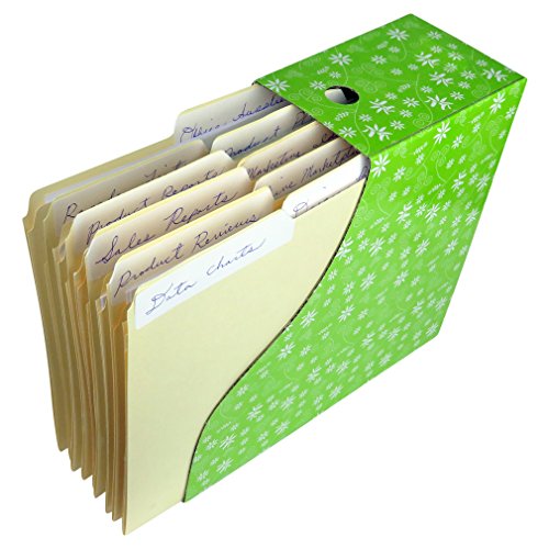 Evelots Set of 6 Magazine File Holder-Organizer-Full 4 Inch Wide-Floral-With Label