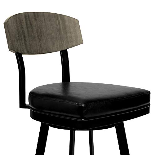 Armen Living Frisco Bar Stool, Height, Black