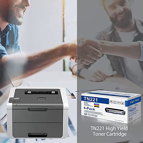 6-Pack (3BK+1C+1M+1Y) TN221 TN-221 Toner Cartridge Compatible Replacement for Brother HL-3140CW HL-3180CDW HL-3170CDW MFC-9130CW MFC-9340CDW MFC-9330CDW Color Printer
